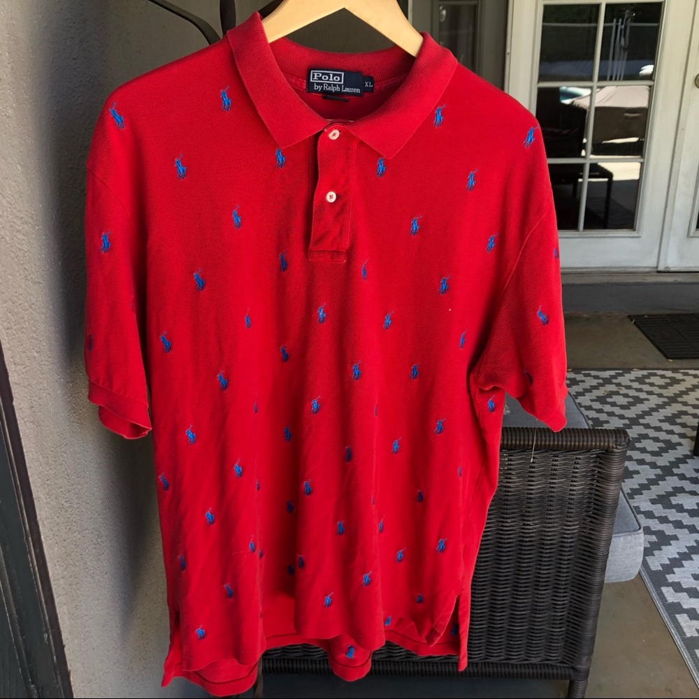 Polo Ralph Lauren Polo Shirt With All Over Logos/Poni… - Gem